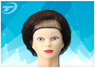 China Black Nylon Disposable Hairnet 48cm Breathable Snood CE ISO Certified Elastic Edge Head Cap for sale
