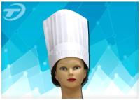 China Disposable Paper Chef Hat 80gsm Anti Oil Flat Top 28x23cm White CE ISO for sale