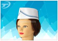 China Disposable Paper Forage Hat White 8.5x27cm Adjustable CE Certified for sale