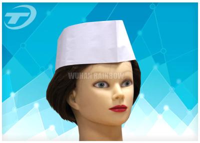 China Disposable 80gsm Paper Forage Cap Adjustable Size Dustproof Anti Oil White for sale