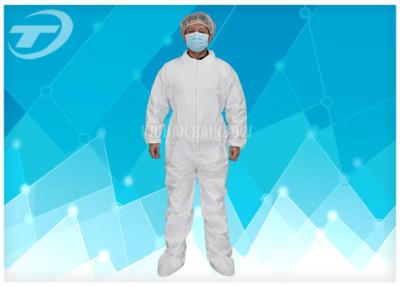 China PE Coated Disposable White Coveralls Protective Suits S to 5XL CE ISO Certified for sale
