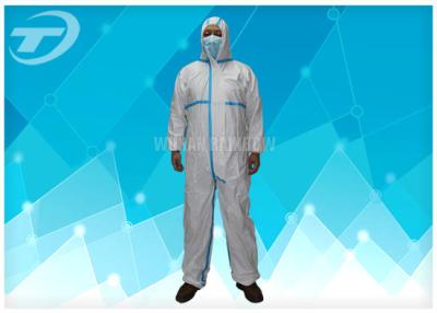 China Disposable Protective Coverall Type 4/5/6 Taped SMS or Microporous Film Laminated 50gsm for sale