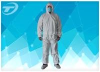 China Anti-Acid White Disposable Coverall Suit Microporous Film Laminated Fabric S-5XL for sale