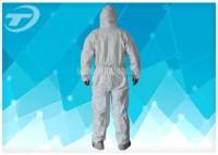 China Anti-Acid White Disposable Coverall Suit Microporous Film Laminated Fabric S-5XL for sale