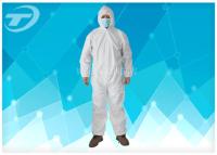China Disposable Non Woven Coverall Suit White Chemical Resistant 50gsm S to 5XL for sale