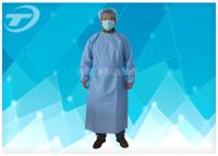 China CPE Yellow Disposable Coveralls Waterproof Isolation Gown with Knitted Cuff 30-50g for sale