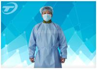 China Disposable SMS Isolation Gown 3ply Fabric Blood Resistance CE ISO 120x140cm for sale