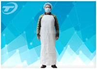 China Plastic Coated Aprons Waterproof  43 Gsm / Disposable White Coats for sale