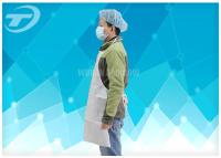 China Disposable White Plastic Aprons PE Coated SPP Fabirc 70 X 120cm for sale