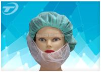 China Blue / White Nonwoven PP Disposable Beard Cover with Single Elastic 9gsm , 18