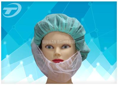 China Blue / White Nonwoven PP Disposable Beard Cover with Single Elastic 9gsm , 18