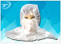 China Disposable Soft Breathable Hood Snood Head Cap 20gsm PP Nonwoven Free Size Blue White for sale