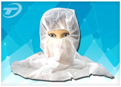 China Disposable Soft Breathable Hood Snood Head Cap 20gsm PP Nonwoven Free Size Blue White for sale
