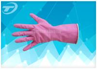China Pink Household Latex Gloves 100% Natural Rubber Size 6.0-9.0 for Food Industry for sale
