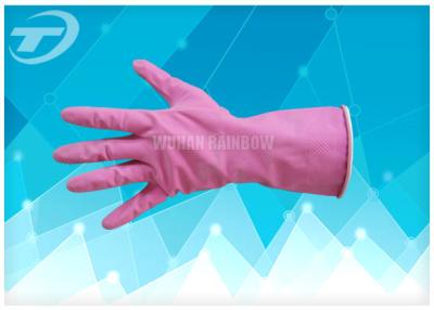 China Pink Household Latex Gloves 100% Natural Rubber Size 6.0-9.0 for Food Industry for sale