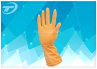 China Spray Flock Lined Latex Household Gloves Waterproof Anti Alkali CE ISO S M L XL for sale