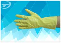 China 100% Natural Latex Household Gloves 310mm 0.30mm Dipped Flocklined Washing Rubber Gloves for sale