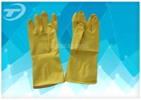 China Spray Flock Lined Latex Household Gloves Waterproof Anti Alkali CE ISO S M L XL for sale