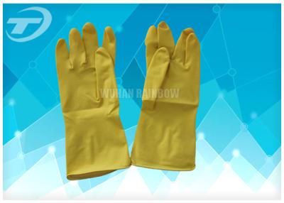 China Spray Flock Lined Latex Household Gloves Waterproof Anti Alkali CE ISO S M L XL for sale