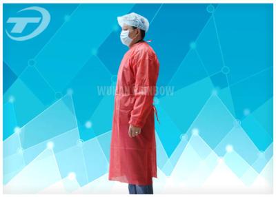 China Medical Disposable Lab Coat Breathable Nonwoven Shirt Collar Knitted Cuff 30-65g S-5XL for sale