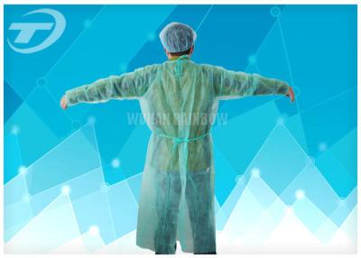 China Disposable Nonwoven Scrub Suit Breathable Medical Lab Coat Shirt Collar Knitted Cuff 30-65g S-5XL for sale