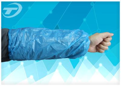China LDPE Disposable Sleeve Covers 40x20cm Blue Arm Protectors for Food Processing for sale