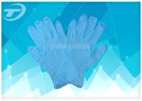 China Blue Nitrile Exam Gloves Powder Free Disposable Medical Grade 100pcs per Box for sale