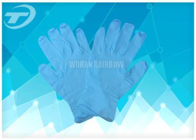 China Blue Nitrile Exam Gloves Powder Free Disposable Medical Grade 100pcs per Box for sale