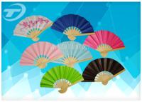 China 10cm Small Size Paper Folding Fans With Natural Bamboo Frame for sale