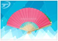 China Promotion Paper Folding Fan with Natural Bamboo Frame 23cm 25cm Custom Printing for sale