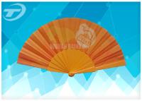 China Customized Plastic Folding Fan With Fabric ,  Size 23cm Hand Held Folding Fans for sale