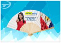 China Custom Paper Fan with Bamboo Ribs 21cm 25cm for Promotional Gifts for sale
