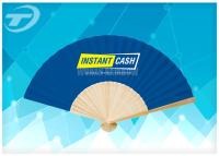 China 21cm Promotional Bamboo Folding Hand Fan with Paper or Fabric Custom Printing for sale