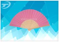China Natural Bamboo Frame Hand Held Wedding Fans Foldable 21cm Silk  Printing for sale