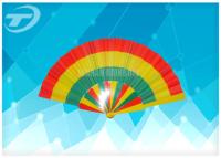 China Plastic + Polyester Fabric 23cm Personalized Hand Fans Business Gifts for sale