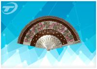 China Customized Fabric Folding Hand Fans , 23cm Fabric Folding Fans for sale