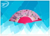 China Customized Fabric Folding Hand Fans , 23cm Fabric Folding Fans for sale