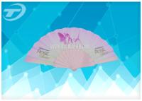 China Customized Plastic Folding Fan With Fabric ,  Size 23cm Hand Held Folding Fans for sale