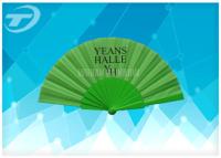 China Customized Fabric Folding Hand Fans , 23cm Fabric Folding Fans for sale