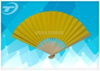 China Plain color wedding personalized folding hand with natural bamboo frame for sale