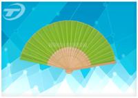 China Natural Bamboo Ribs Folding Hand Fans 21cm 23cm Paper Silk Wedding Favor Custom Logo for sale