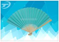 China Plain color wedding personalized folding hand with natural bamboo frame for sale