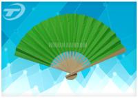 China Plain color wedding personalized folding hand with natural bamboo frame for sale