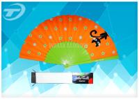 China 23cm Painted Wooden Hand Fan with Varnished Wooden Ribs and Fabric for Promotional Gifts for sale
