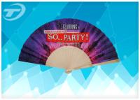 China Custom Printed Foldable Hand Fans 42cm with Natural or Painted Wooden Ribs for Promotional Gifts for sale