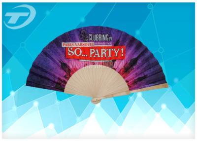 China Custom Printed Foldable Hand Fans 42cm with Natural or Painted Wooden Ribs for Promotional Gifts for sale