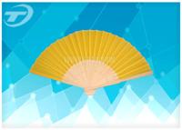 China 21cm Plain Color Silk Folding Hand Fans With Natural Bamboo Ribs for sale