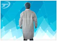China Lab / Pharmaceutical Cleanroom Disposable Protective Clothing White Dust Proof Breathable for sale