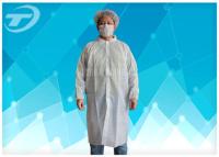 China Disposable Nonwoven Lab Coat with Shirt Collar Knitted Cuff 30-65g S-5XL for sale