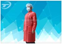 China Disposable Nonwoven Lab Coat with Shirt Collar Knitted Cuff 30-65g S-5XL for sale